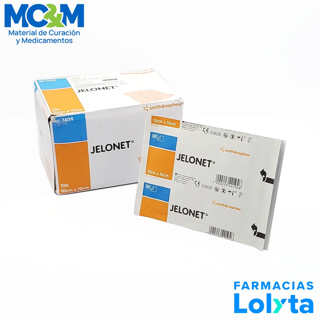 JELONET 10 X 10 CM APOSITO DE GASA PARAFINADA REF 7409 SMITH&NEPHEW ...