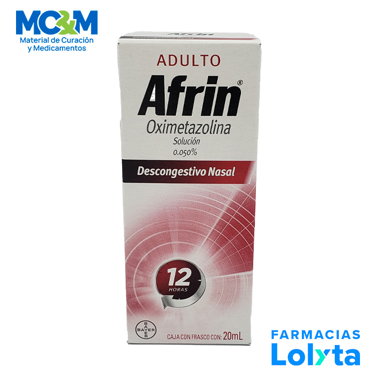 AFRIN ADULTO DESCONGESTIVO NASAL SOL 0.050% C/20 ML OXIMETAZOLINA LAB ...