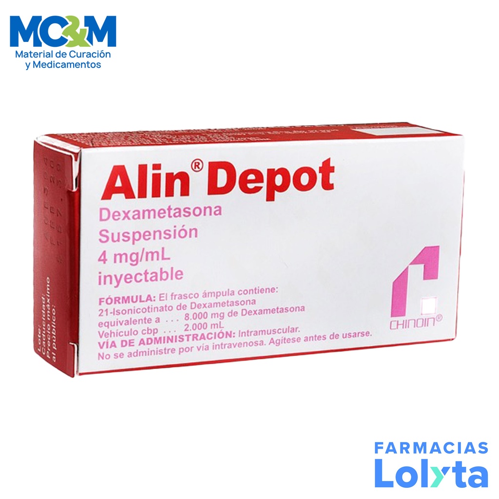 ALIN DEPOT SUSP INY 4 MG/ML FCO AMP 2 ML DEXAMETASONA LAB CHINOIN ...