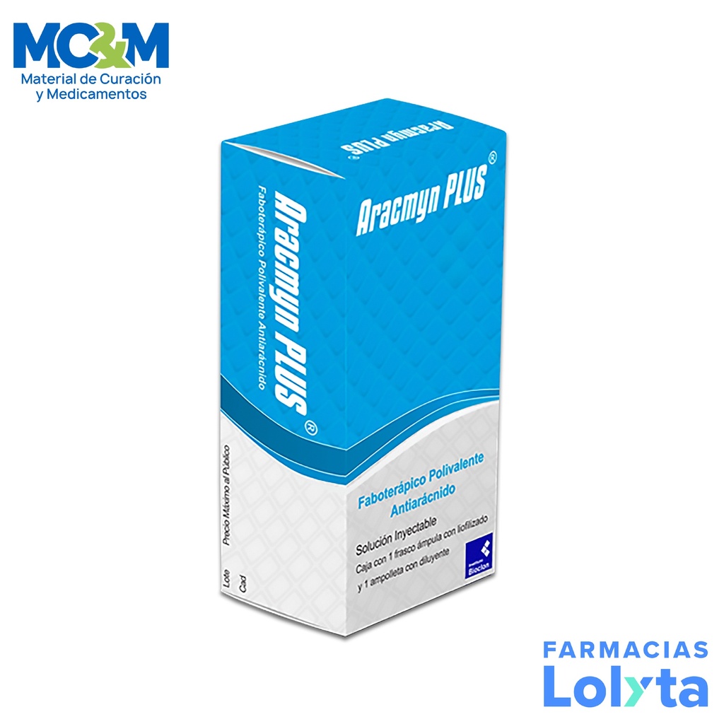 ARACMYN PLUS SOL INY 2 MG FABOTERAPICO MONOVALENTE ANTIARACNIDO LAB ...