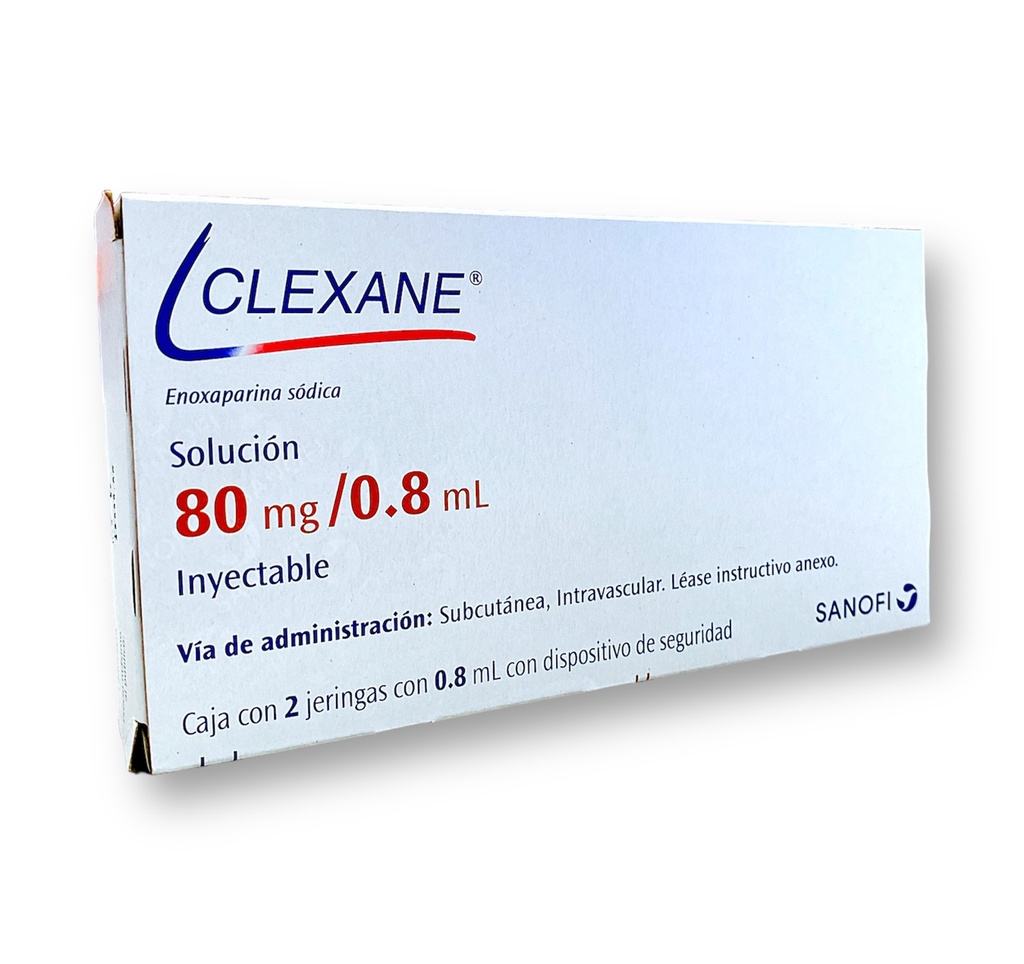 CLEXANE SOL INY 80 MG/0.8 ML C/2 JERINGAS PRELLENADAS ENOXAPARINA SODICA LAB SANOFI | Website MC&M