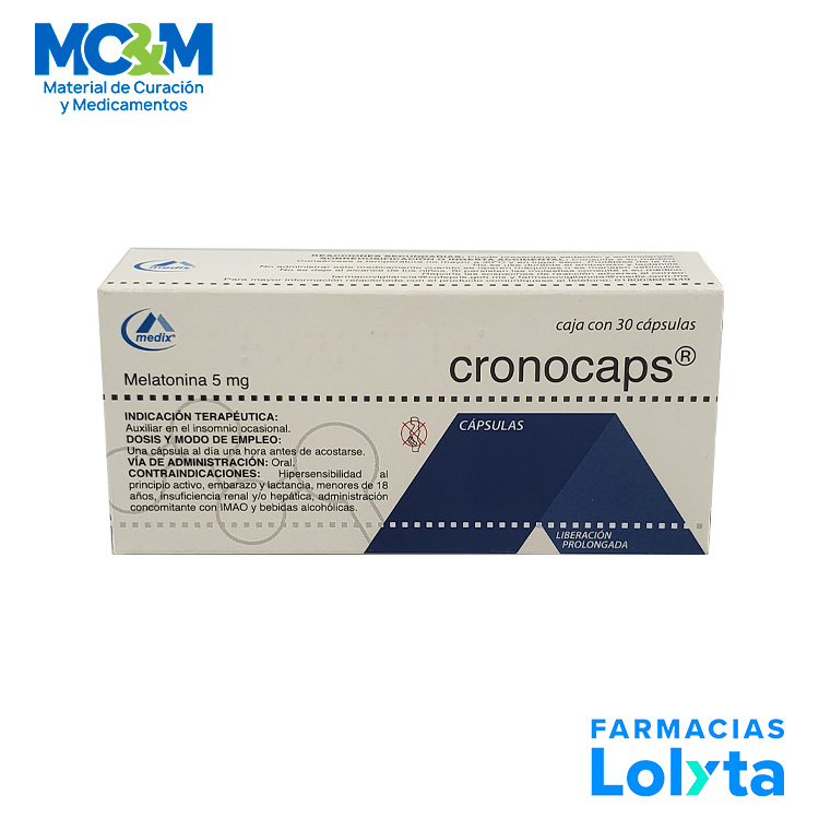 CRONOCAPS 5 MG C/30 CAP LP MELATONINA LAB MEDIX | Website MC&M