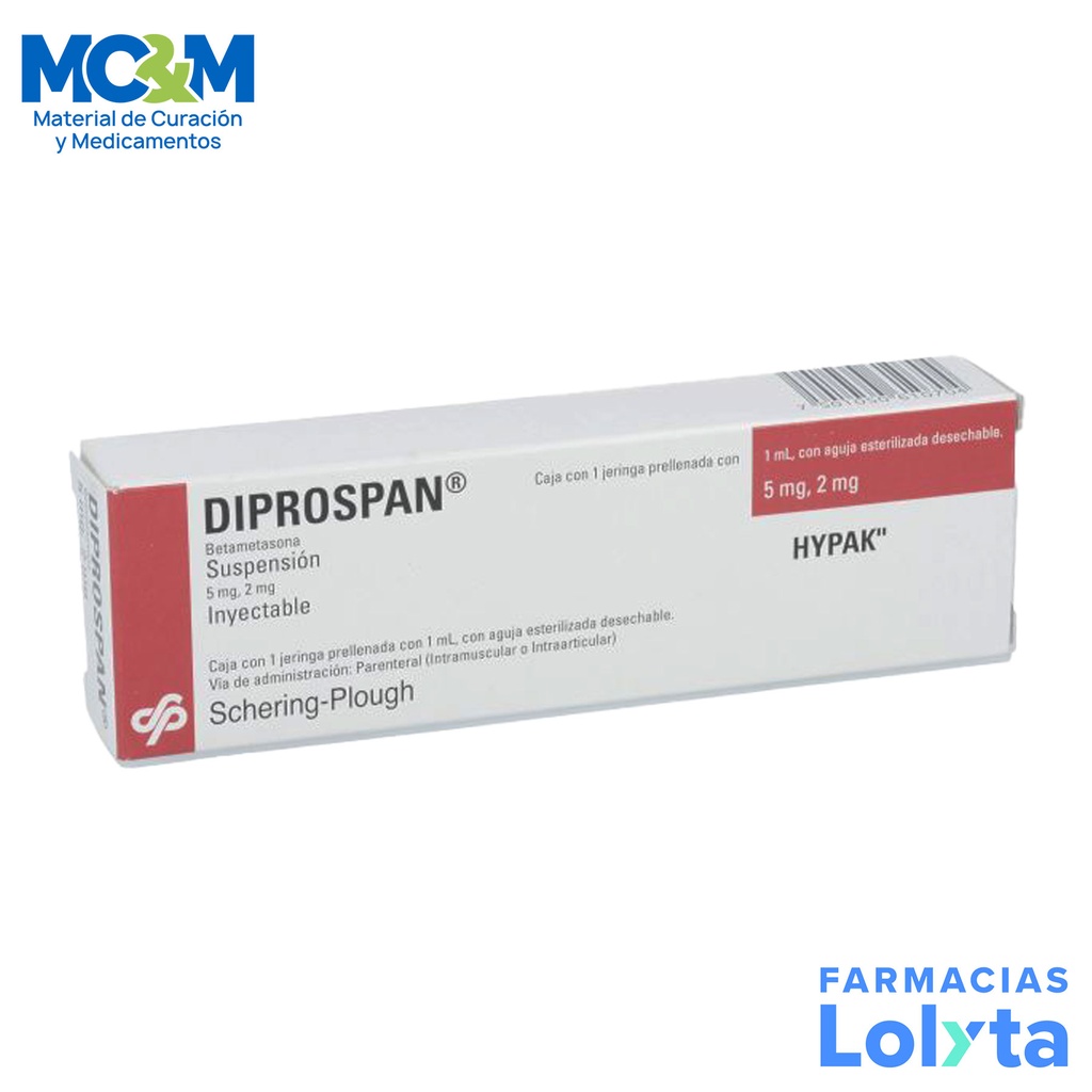 DIPROSPAN HYPAK SUSP INY 5MG/2MG 1 ML C/1 JERINGA BETAMETASONA LAB ...