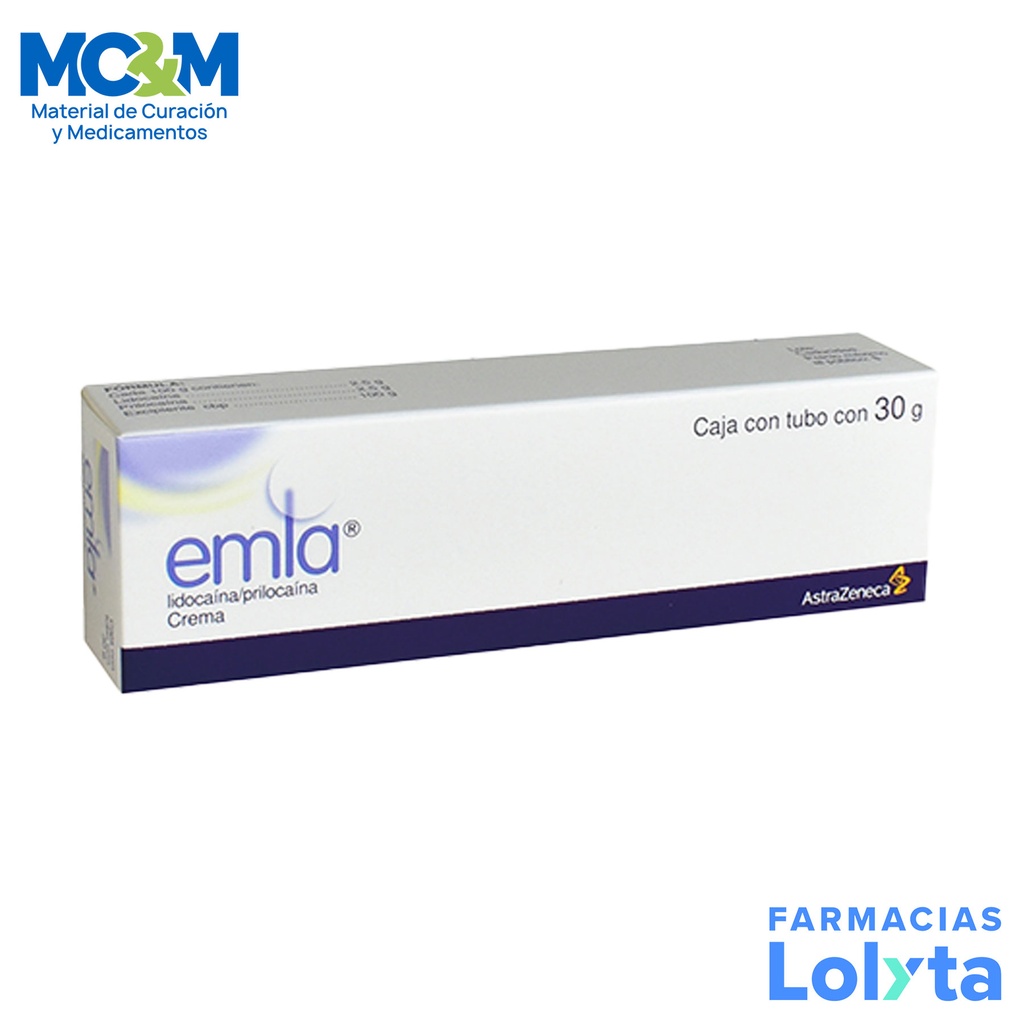 EMLA CREMA (2.5G) 25MG/25MG/1G LIDOCAINA PRILOCAINA C/30 G LAB ASPEN ...
