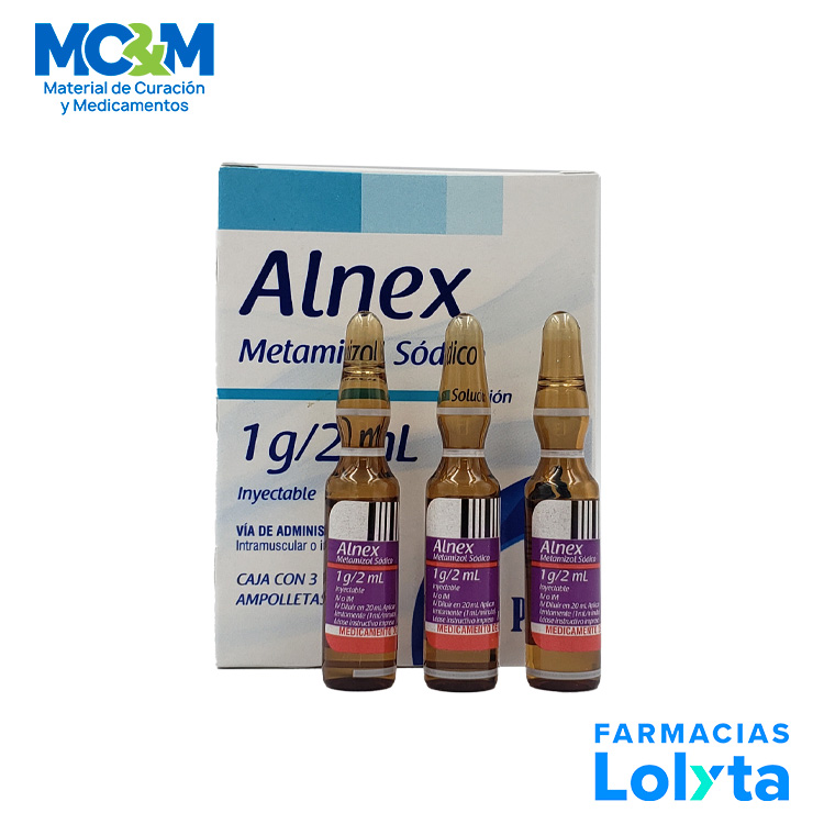 METAMIZOL SODICO SOL INY 1G/2ML C/3 AMP ALNEX LAB PISA | Website MC&M