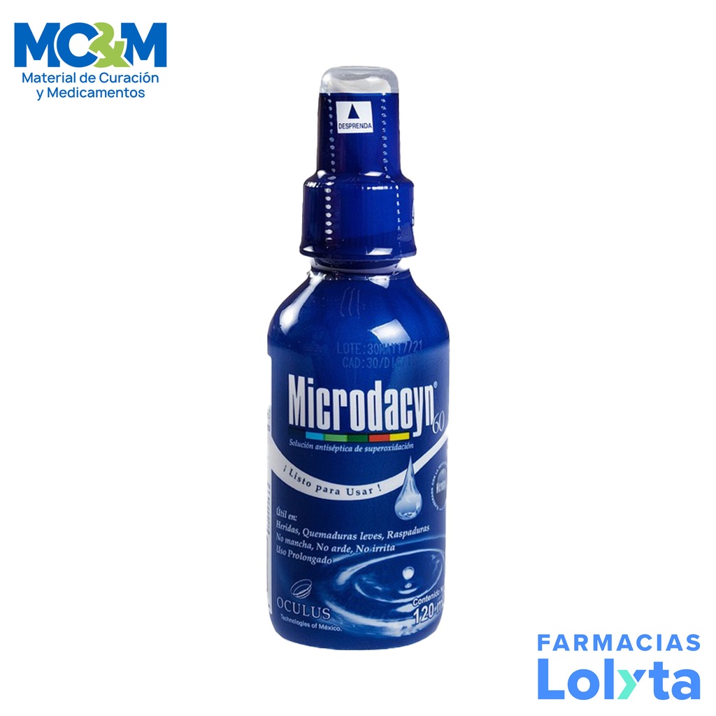 MICRODACYN 120 ML SOL ESTERILIZANTE Y ANTISEPTICA DE SUPER OXIDACION ...