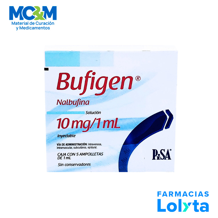 NALBUFINA SOL INY 10 MG/ML C/5 AMP BUFIGEN LAB PISA GRUPO II | Website MC&M