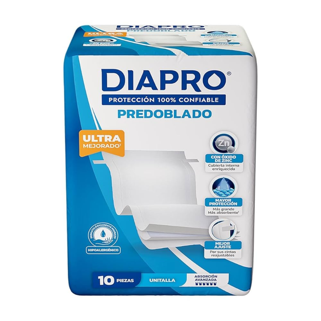 PAÑAL DIAPRO ADULTO PREDOBLADO GEL UNITALLA C/10 PZAS KIMBERLY CLARK ...