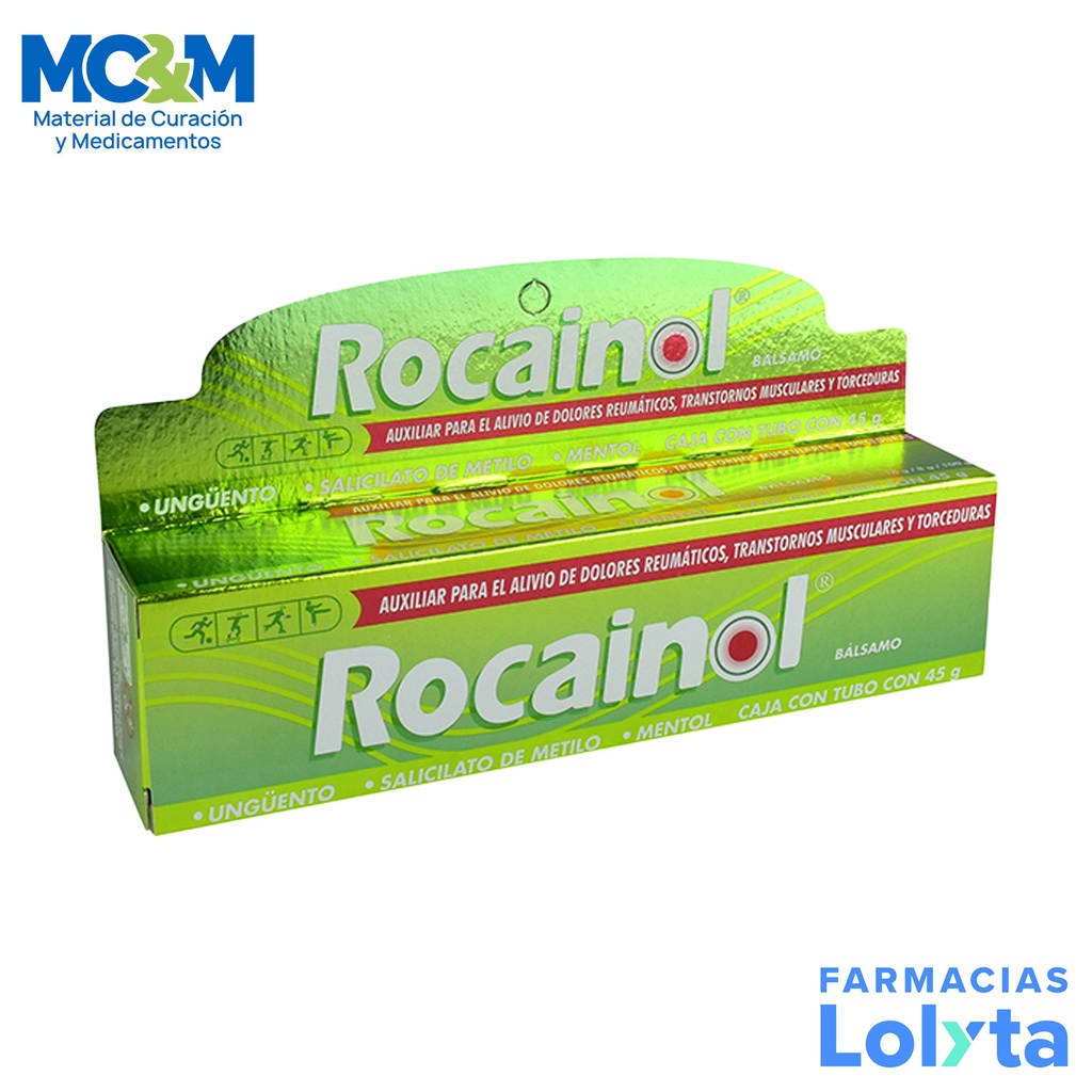 ROCAINOL UNGÜENTO 16/8 G/100 G TUBO C/45 G SALICILATO DE METILO MENTOL ...