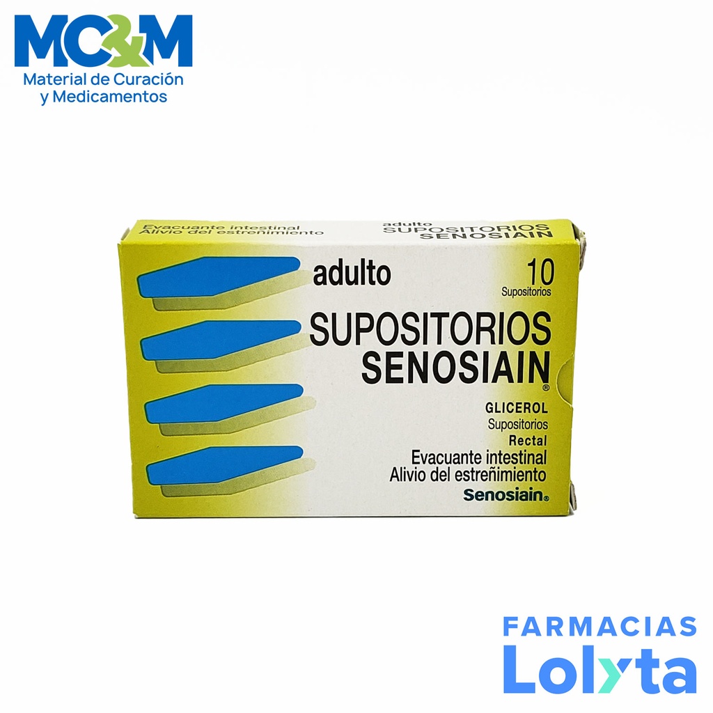 SUPOSITORIOS SENOSIAIN 2632 MG C/10 SUPOSITORIOS ADULTO GLICEROL LAB ...