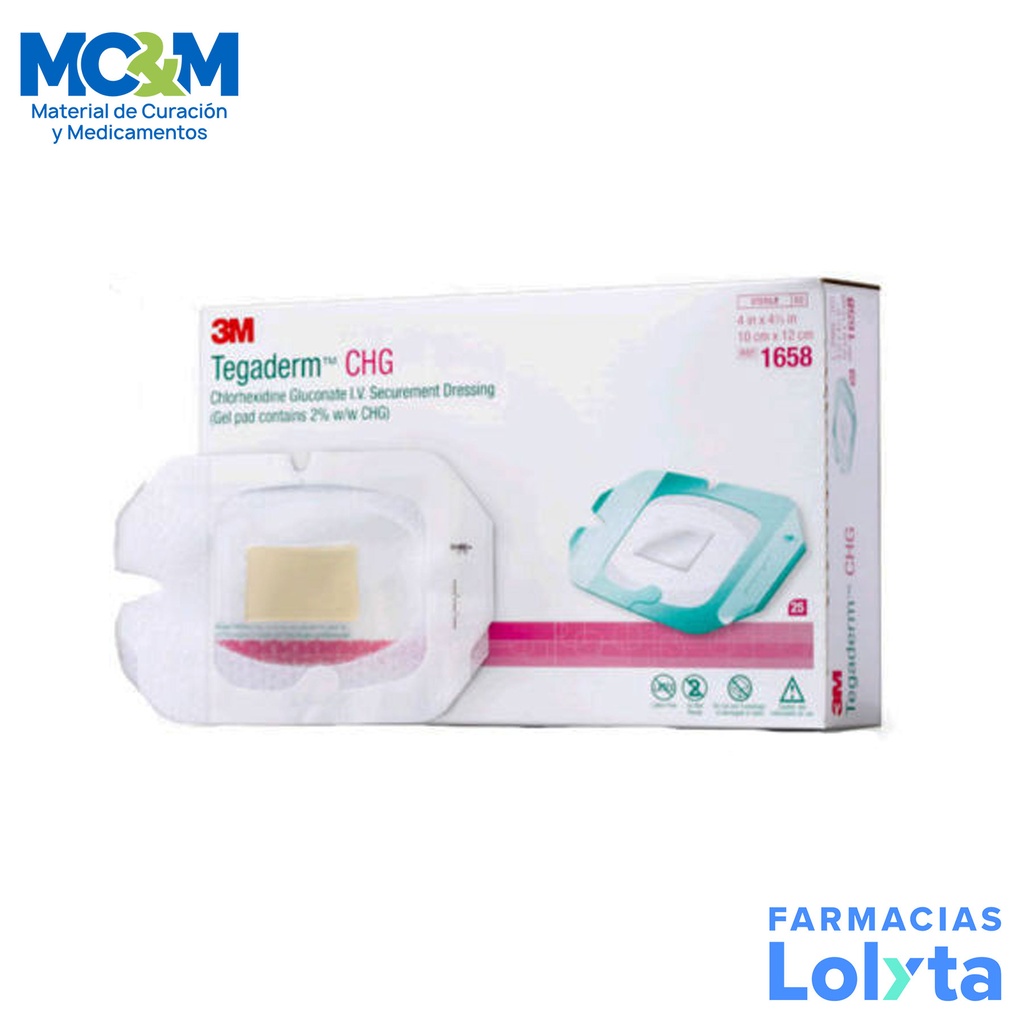 TEGADERM CHG 10X12 CM C/25 CLORHEXIDINA REF 1658 R 3M | Website MC&M