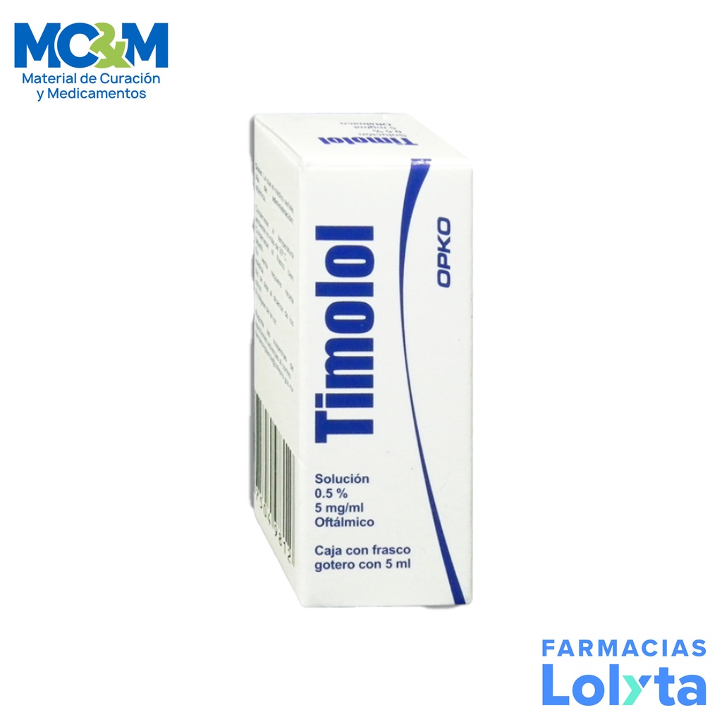 TIMOLOL SOL OFTALMICA 0.5% 5 MG/ML FCO C/5 ML LAB EXAKTA | Website MC&M