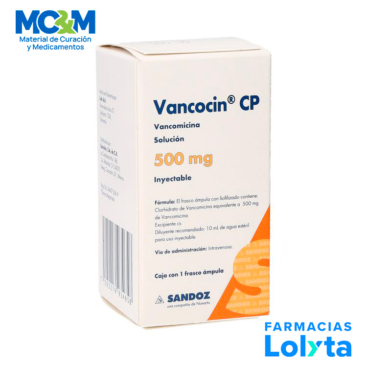 VANCOCIN CP SOL INY 500 MG VANCOMICINA LAB SANDOZ | Website MC&M