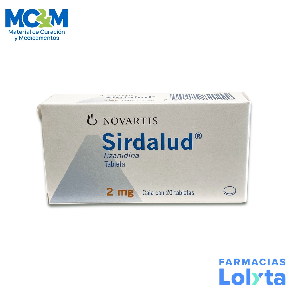 SIRDALUD 2 MG C/20 TAB TIZANIDINA LAB NOVARTIS | Website MC&M