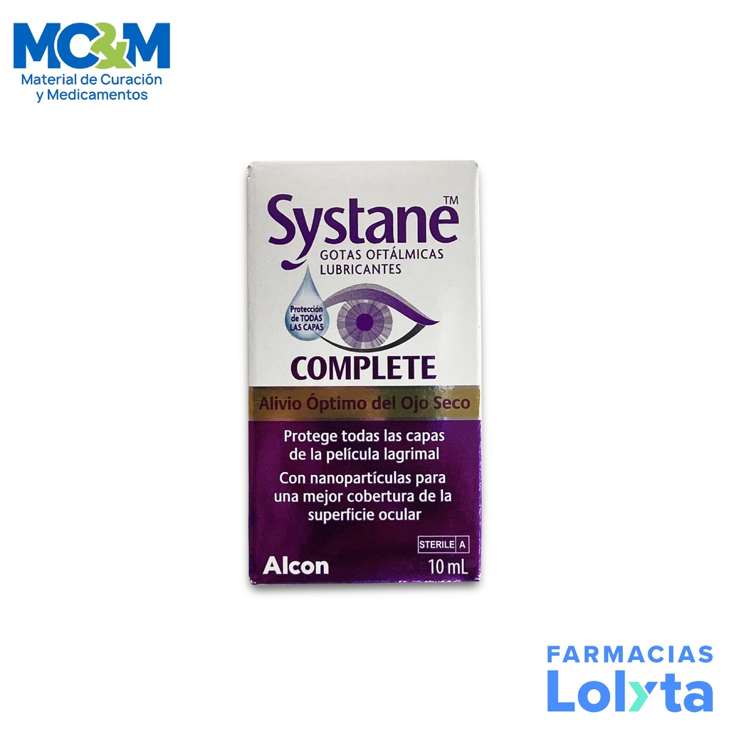 SYSTANE COMPLETE SOL OFTALMICA FCO GOTERO C/10 ML GOTAS OFTALMICAS ...