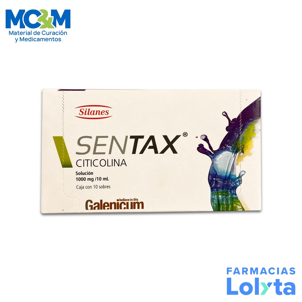 SENTAX SOL ORAL 1000 MG/10 ML C/10 SOBRES CITICOLINA LAB SILANES ...
