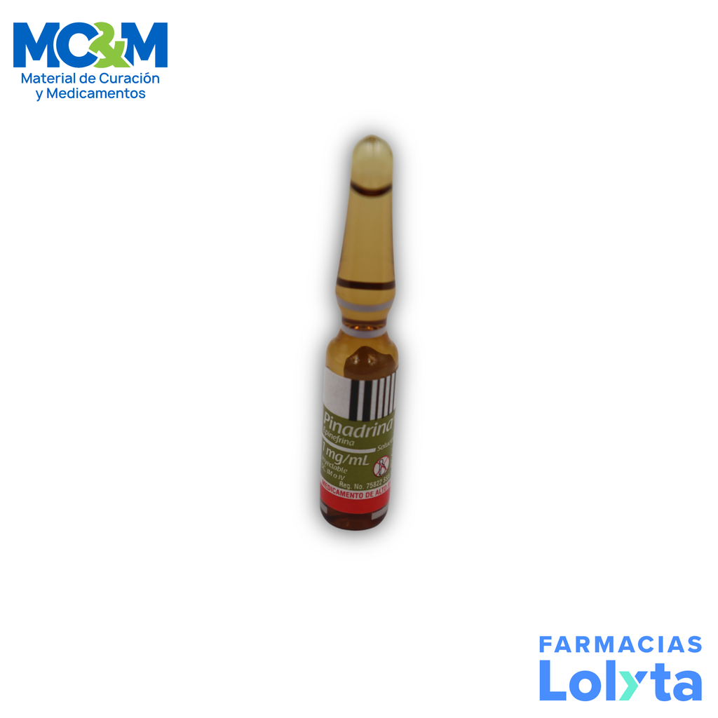 EPINEFRINA (ADRENALINA) SOL INY 1 MG/ML PIEZA PINADRINA LAB PISA ...