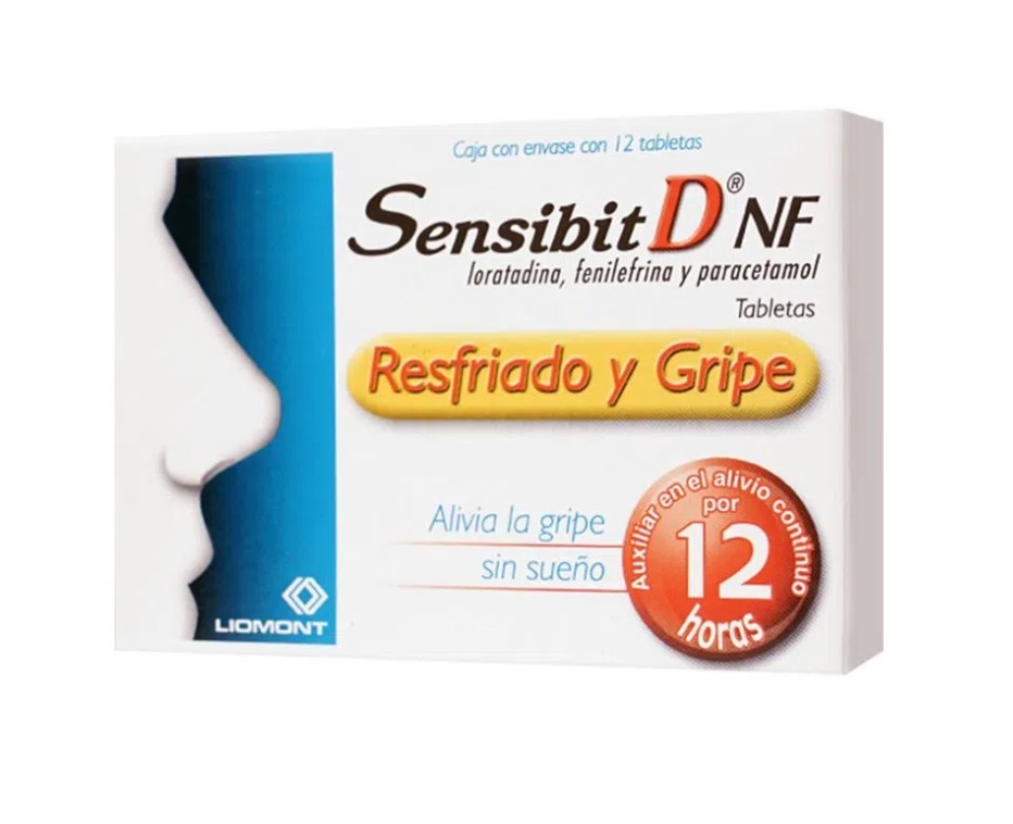 SENSIBIT D NF 12H 2.5/5/500 MG C/12 TAB LORATADINA/FENILEFRINA ...