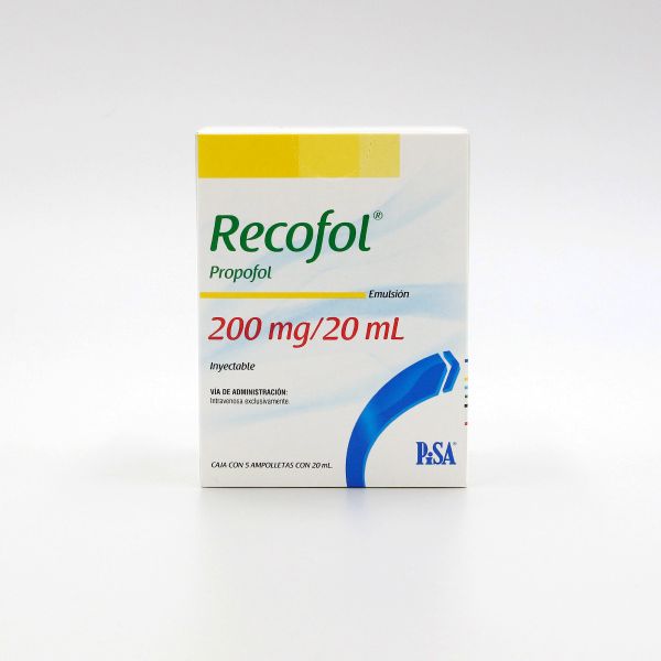 PROPOFOL EMULSION INY 200 MG/20 ML C/5 AMP RECOFOL LAB PISA | Website MC&M